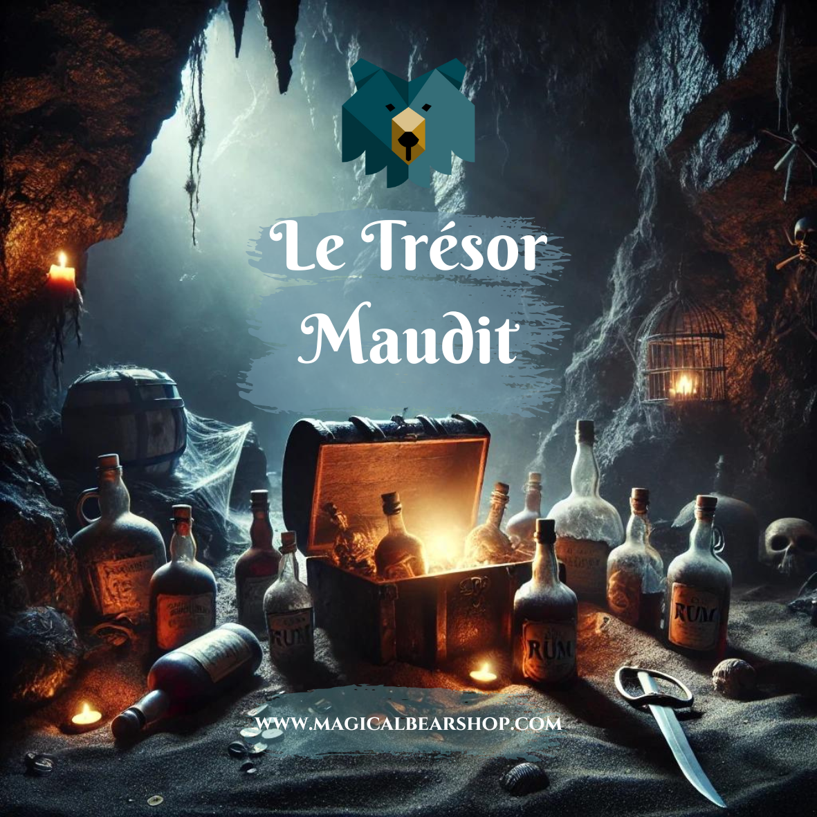 Bougie Artisanale Naturelle Parfumée “Le Trésor Maudit” - Magical Bear Shop